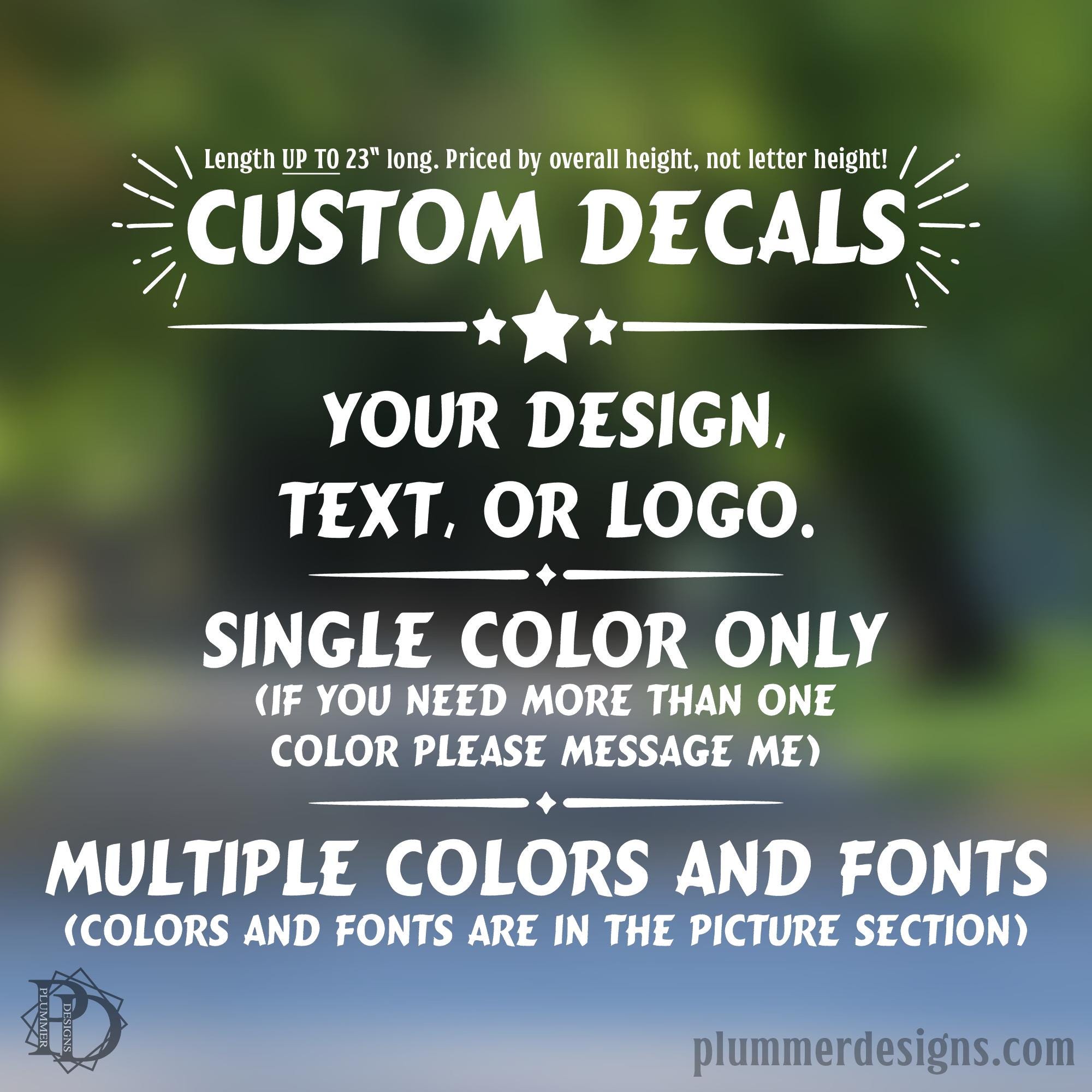 Custom Car Decal, Custom Window Decal, Vinyl Sticker, Vinyl Car Sticker ...