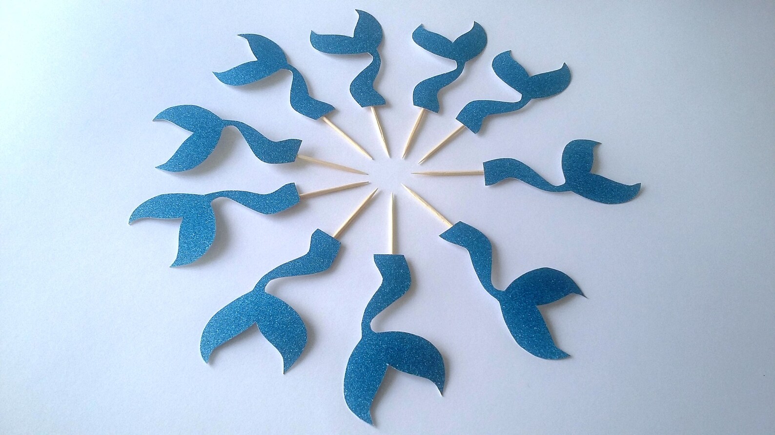 Queue de sirène cupcake toppers 3d décorations de gâteaux | Etsy France