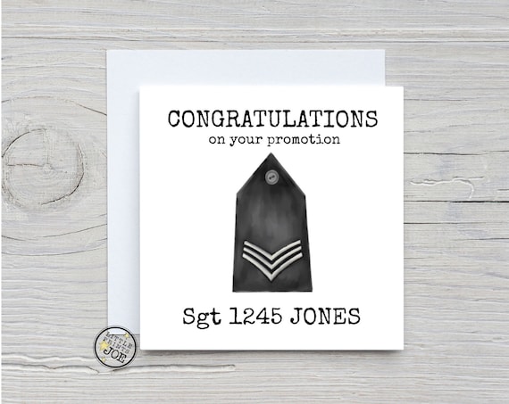 Personalised Congratulations Police Sergeant / Sgt Promotion - Etsy
