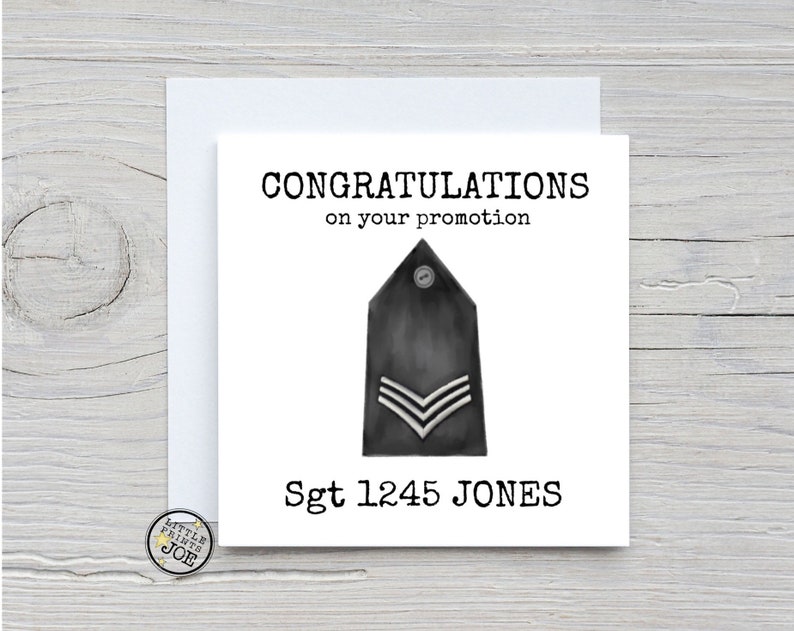 Personalised Congratulations Police Sergeant / Sgt Promotion Card *free ...