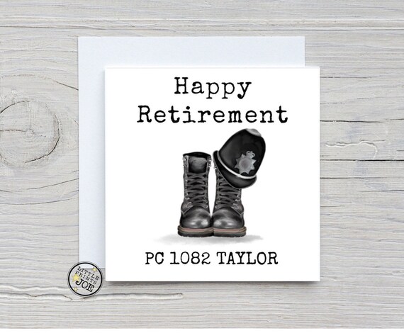 Personalised Police Retirement Card Male or Female Hat FREE - Etsy UK