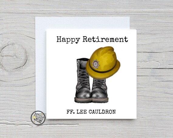 Personalised Fire Fighter Retirement Card FREE UK DELIVERY | Etsy