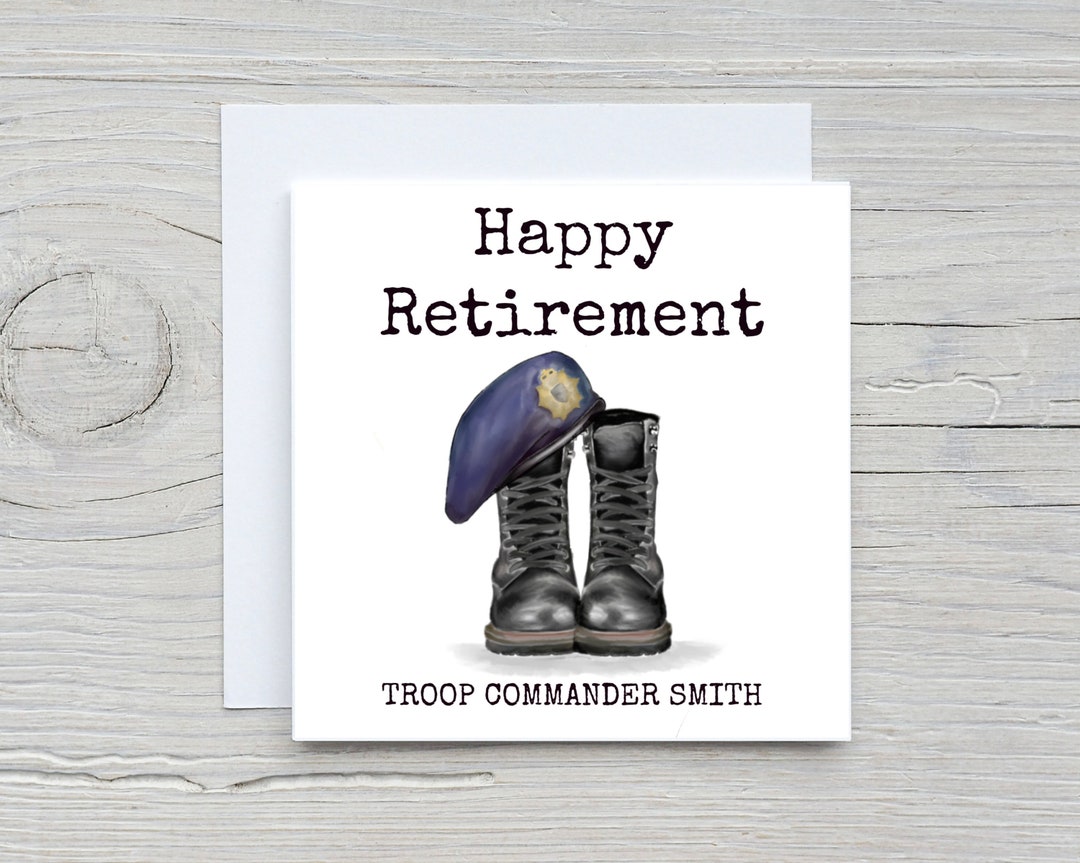 Personalised Any Rank, Army (blue Beret) Retirement Card *free UK ...