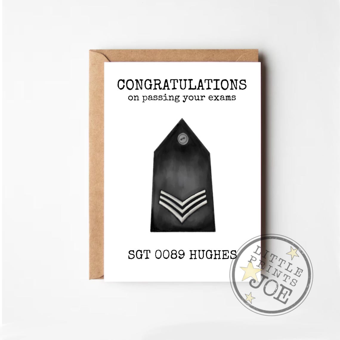 Personalised Congratulations on Passing Your Exams Card / Sgt Promotion ...