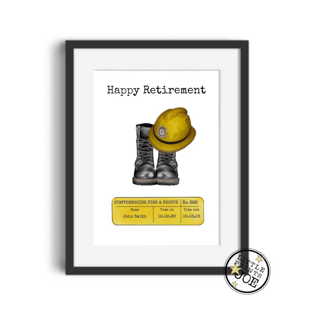 A4 Print Fire Service Retirement | Editable | Personalised | Print at ...