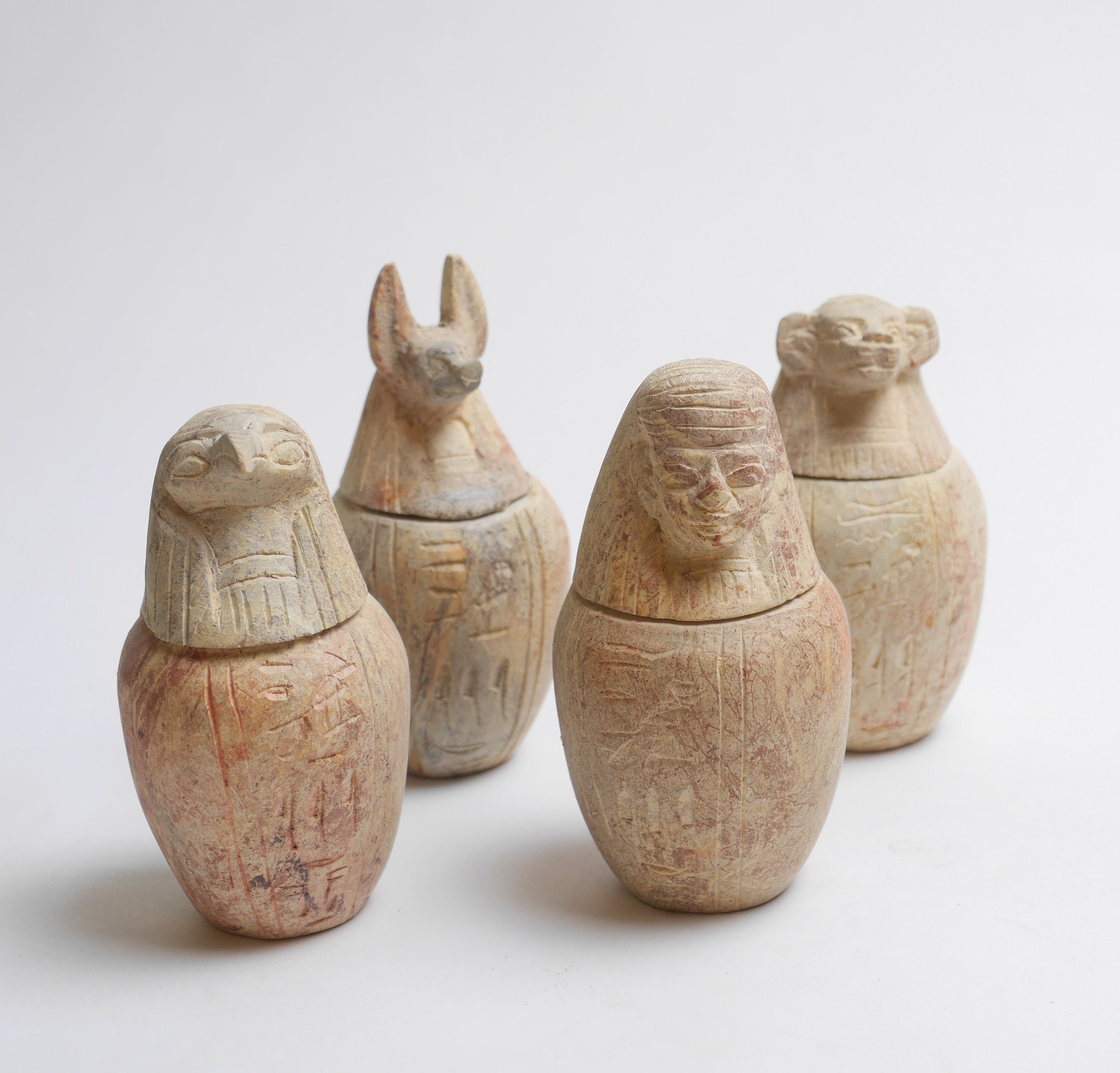 Canopic Jars Ancient Egyptian Mummy Jars Stone Carved Containers - Etsy