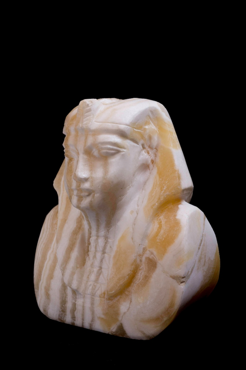 Alabaster Stone Egyptian Sculpture Bast Pierre Raphia Albâtre - Etsy