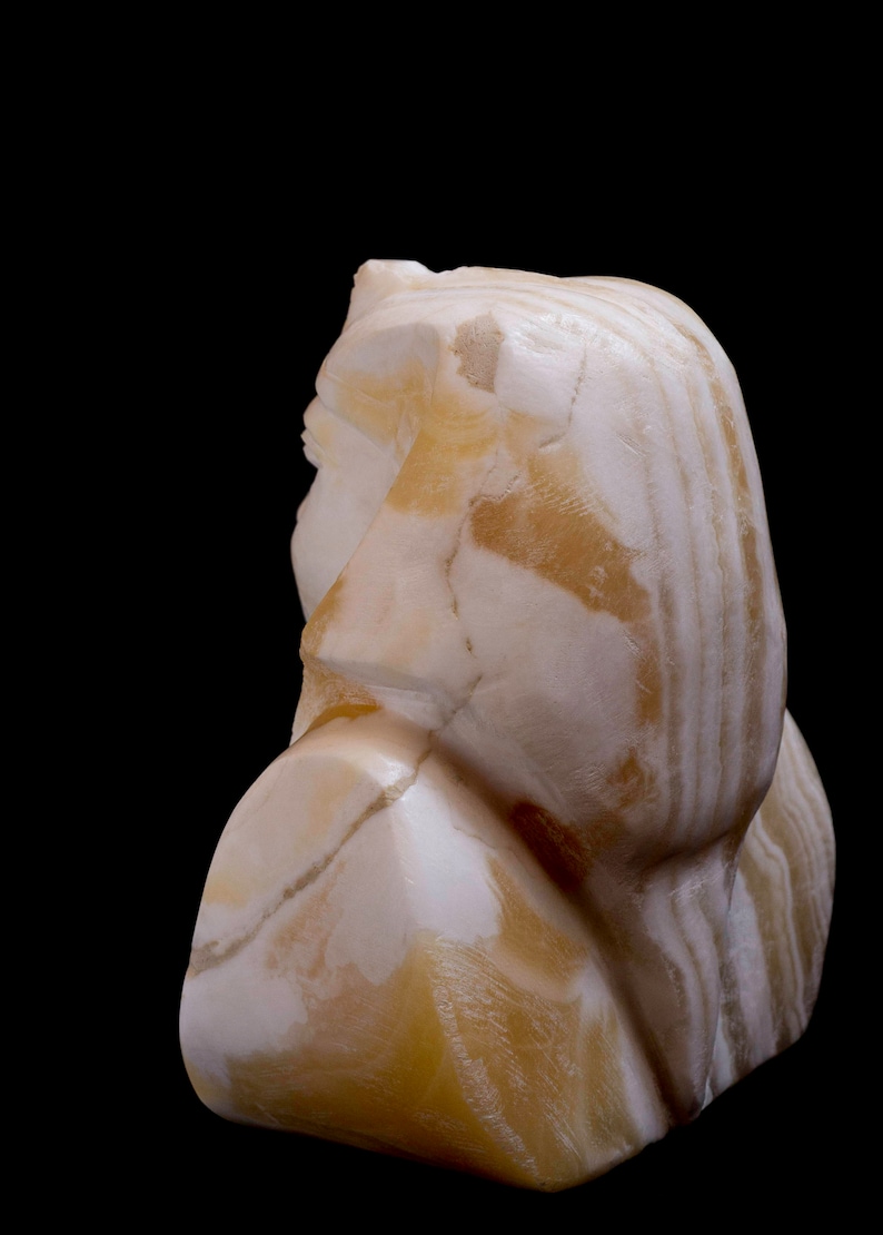 Alabaster Stone Egyptian Sculpture Bast Pierre Raphia Albâtre - Etsy
