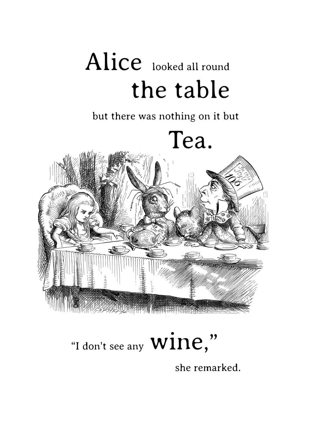 Printable Alice Looked All Round the Table But... Alice in Wonderland ...