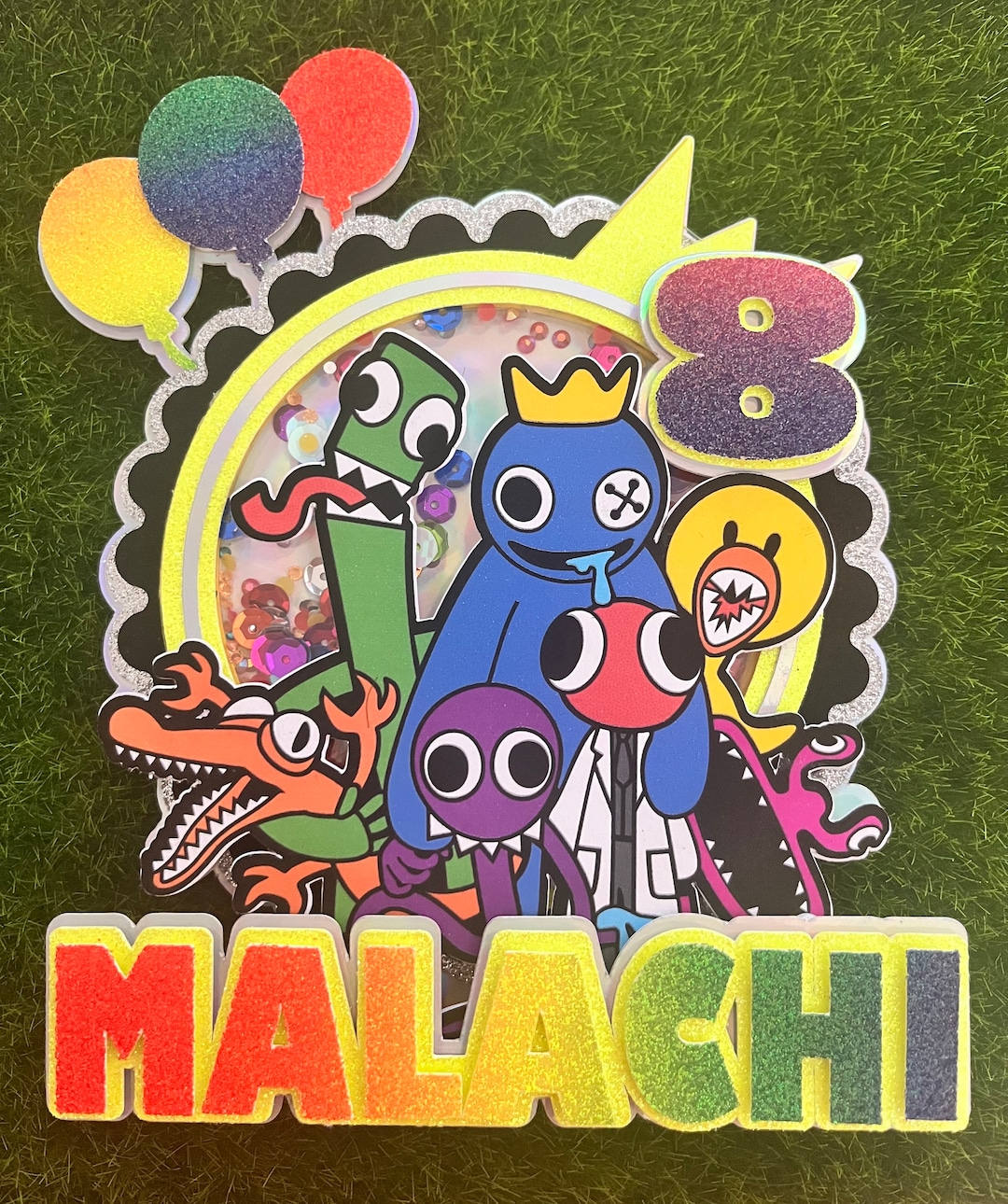 Rainbow Friends Shaker Cake Topper - Etsy