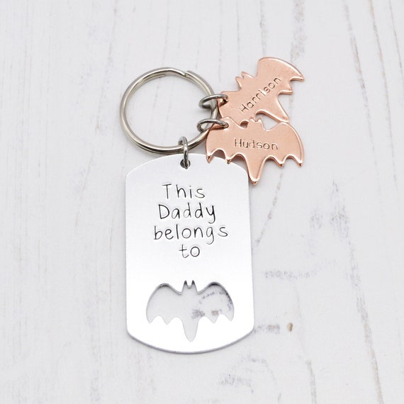 This Daddy Belongs to Bat Keyring With Copper Bats - Etsy UK