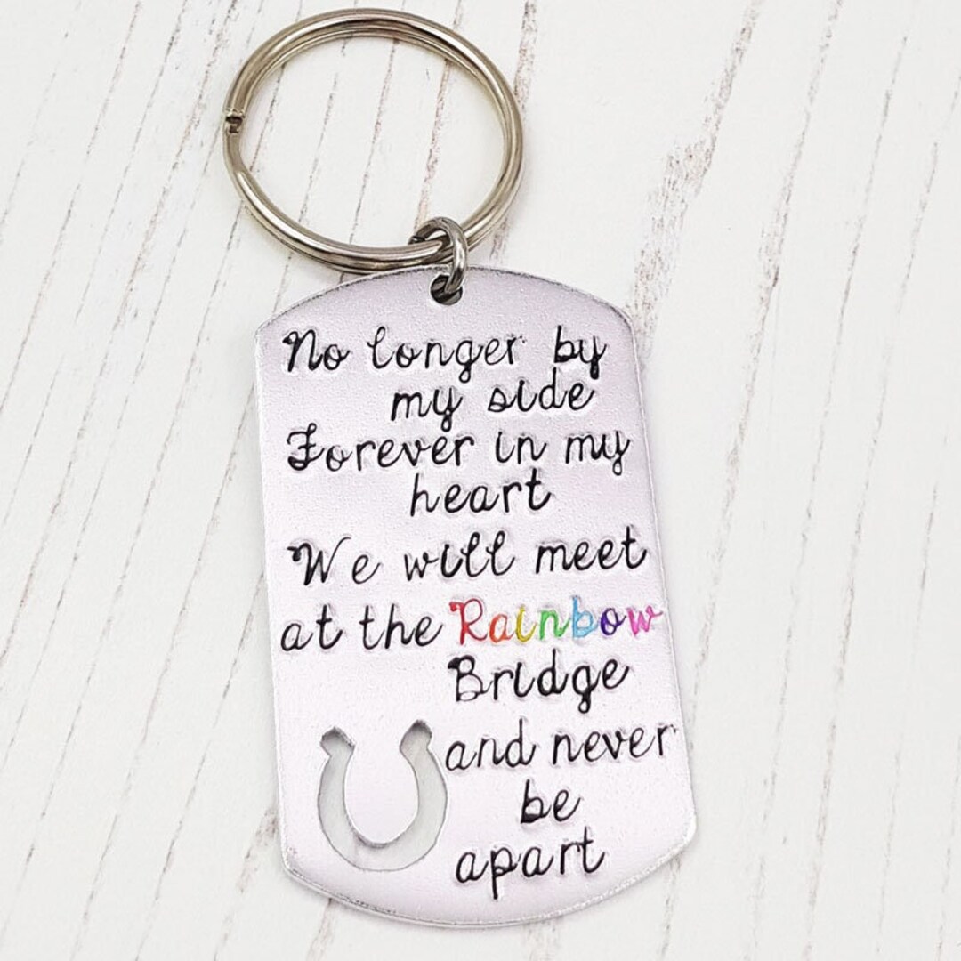 Rainbow Bridge Horseshoe Keyring - Etsy