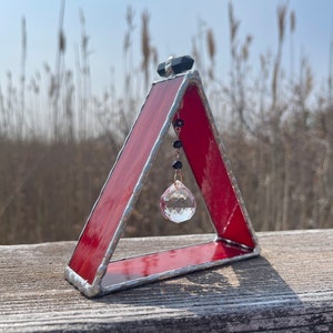 Triangle, Light Catcher, Table Decor, Pyramid, Obsidian Crystal, Prism ...