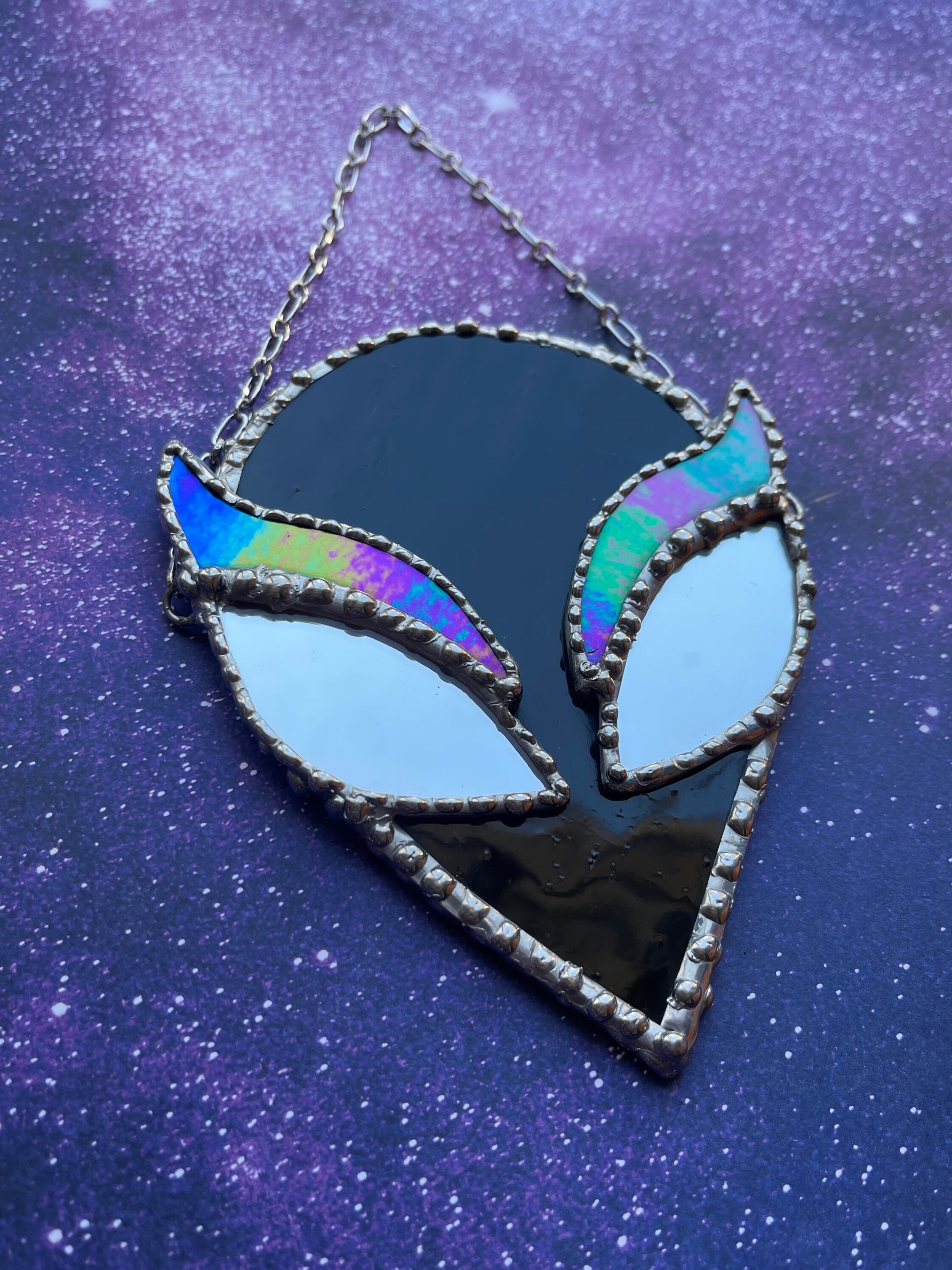 Alien Head Glass Art Stained Glass Wall Decor Sci Fi Gifts - Etsy