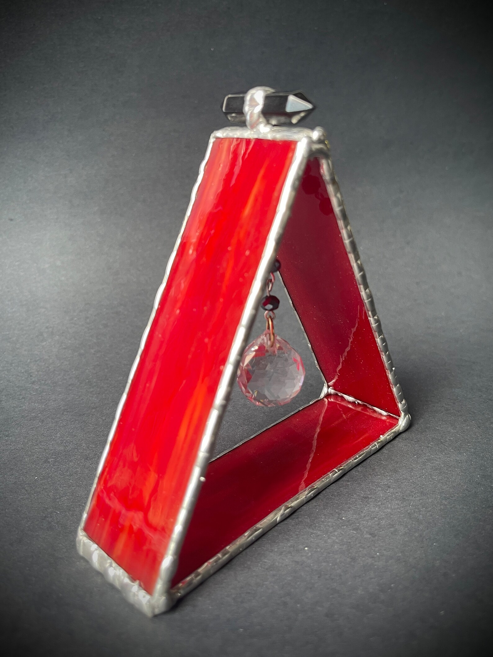Triangle, Light Catcher, Table Decor, Pyramid, Obsidian Crystal, Prism ...