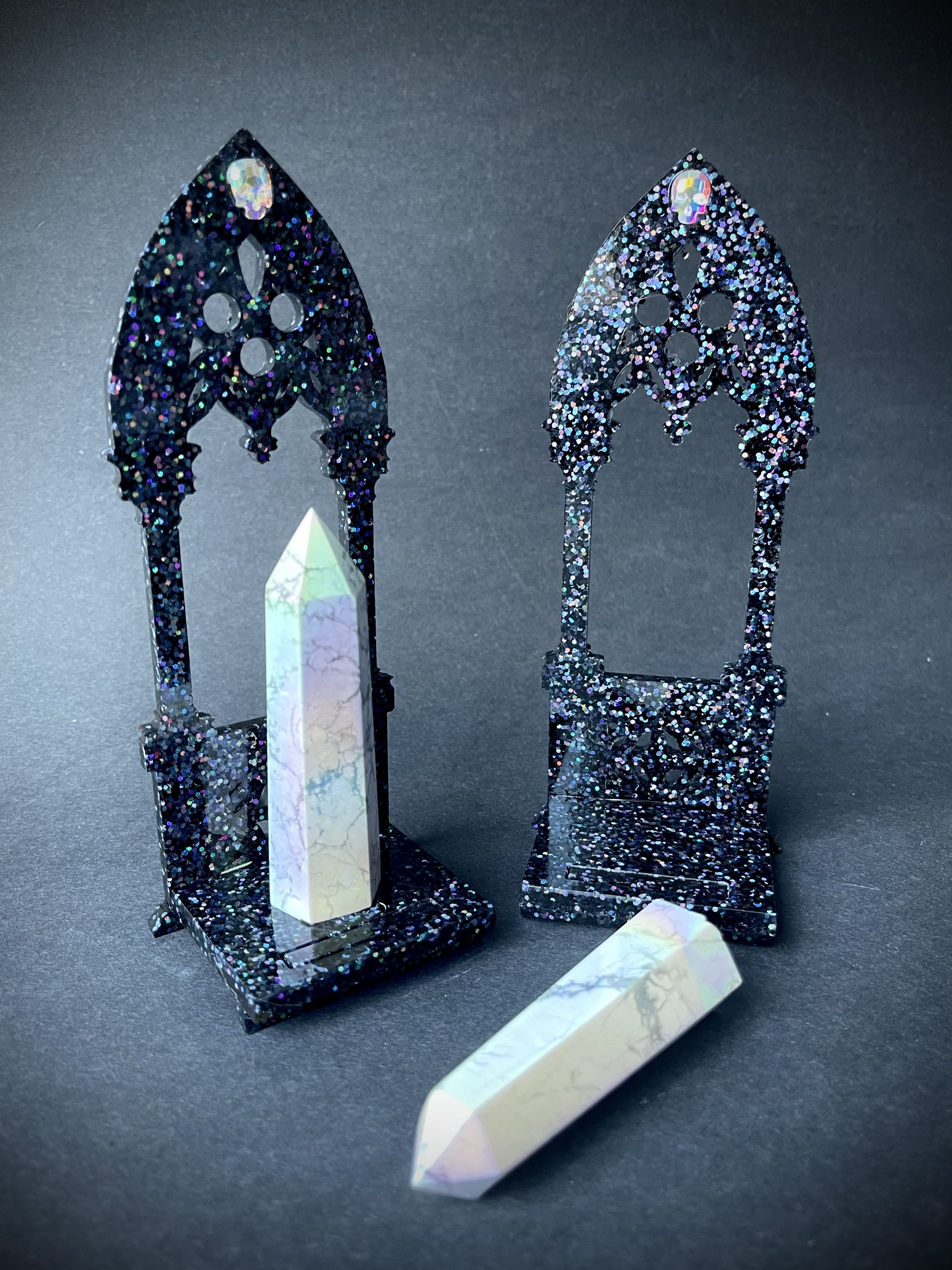 Crystal Stand Gothic Angel Aura Howlite Obelisk Point Included Witch ...