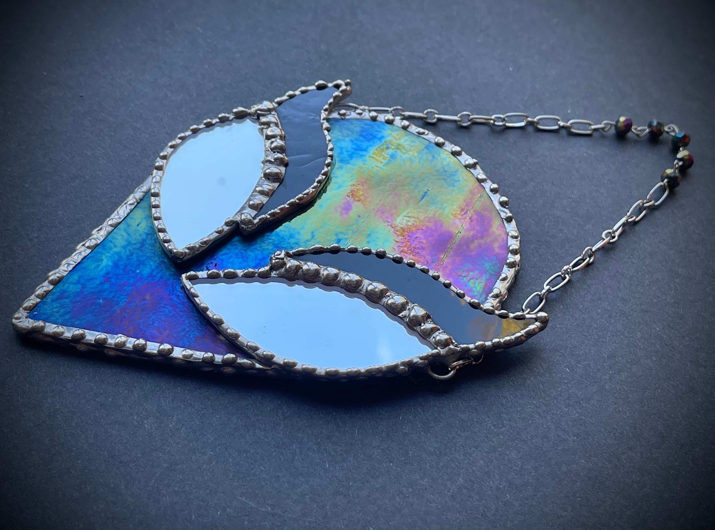 Alien Head Glass Art Stained Glass Rainbow Iridescent Wall | Etsy