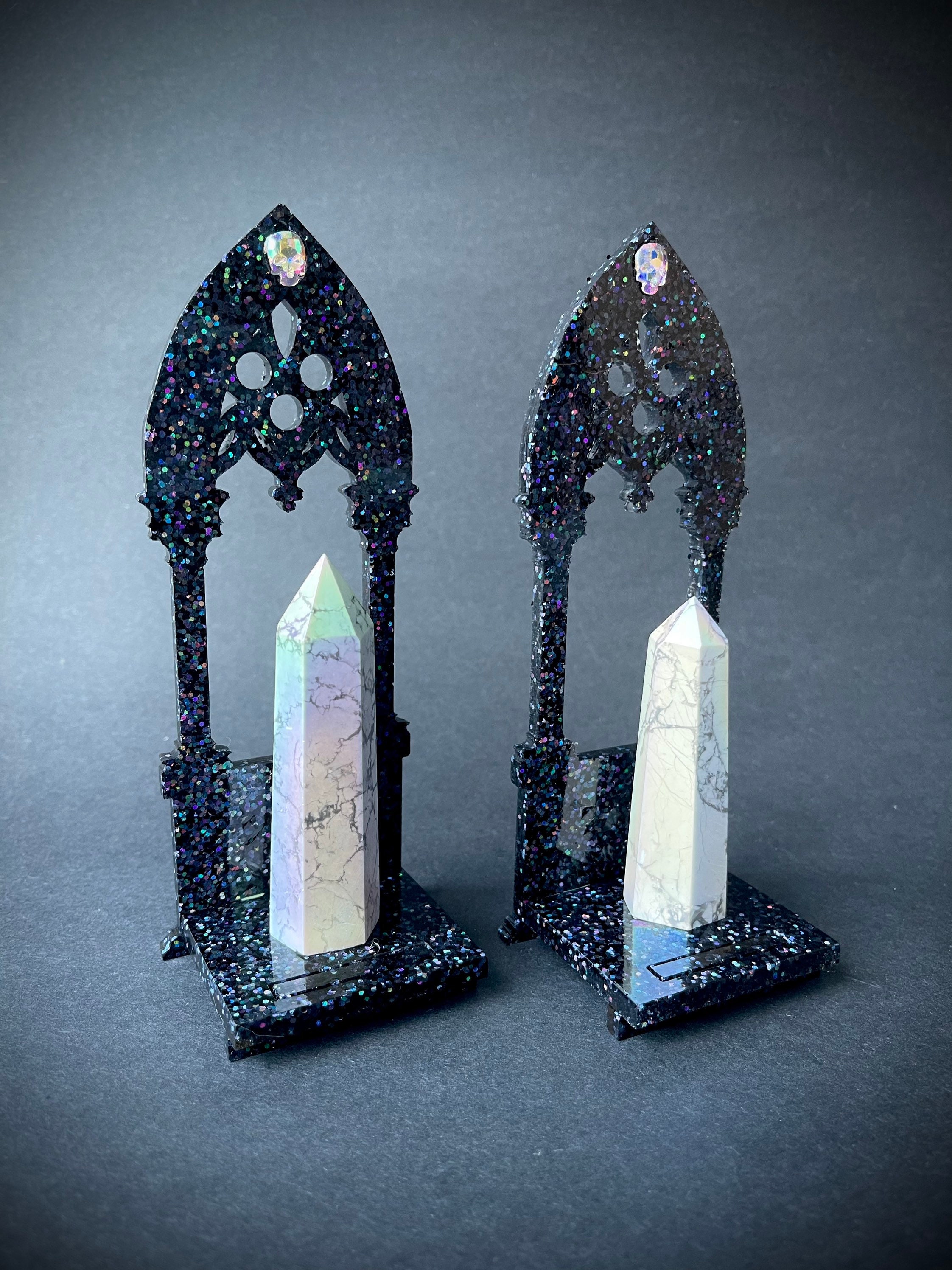 Crystal Stand Gothic Angel Aura Howlite Obelisk Point Included Witch ...