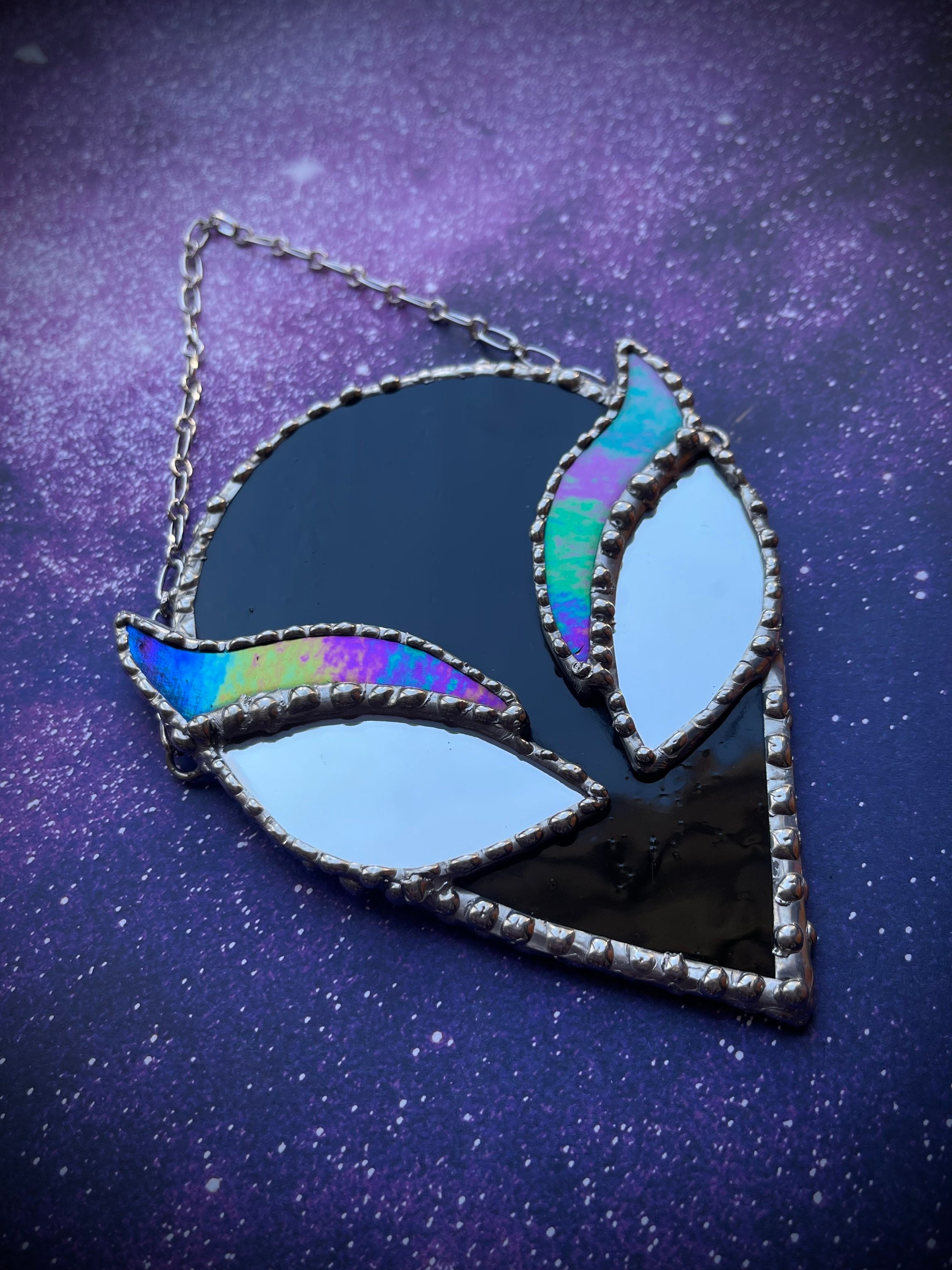 Alien Head Glass Art Stained Glass Wall Decor Sci Fi Gifts - Etsy