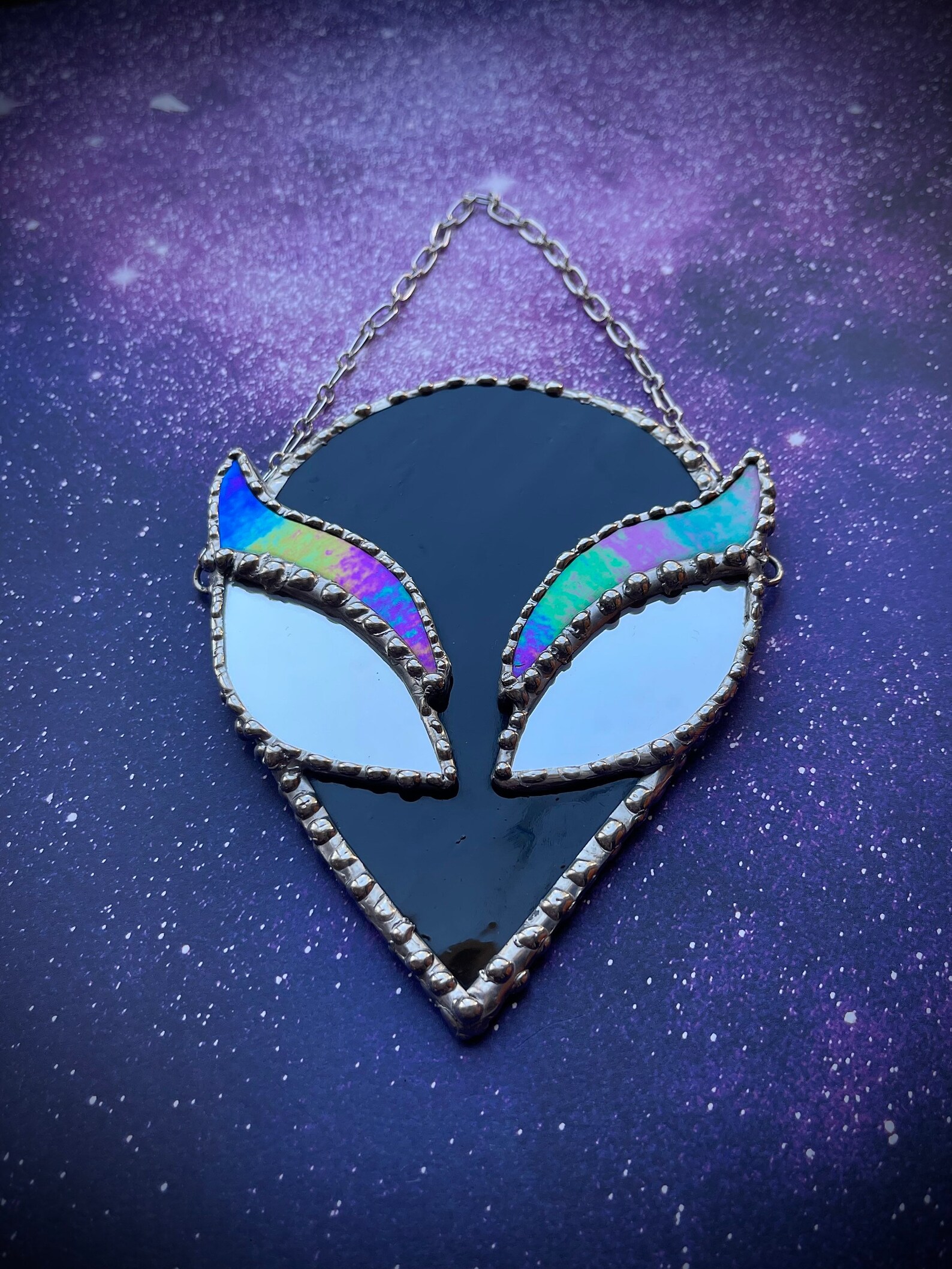Alien Head Glass Art Stained Glass Wall Decor Sci Fi Gifts - Etsy
