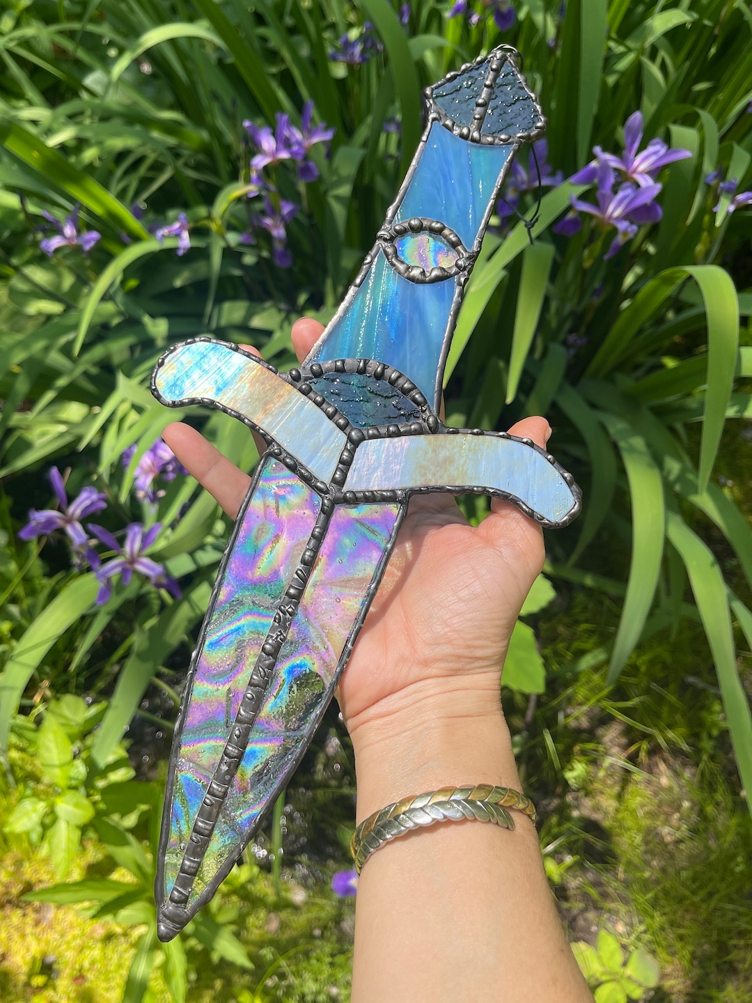 Stained Glass Dagger Athame Sword Glass Art Window Art - Etsy