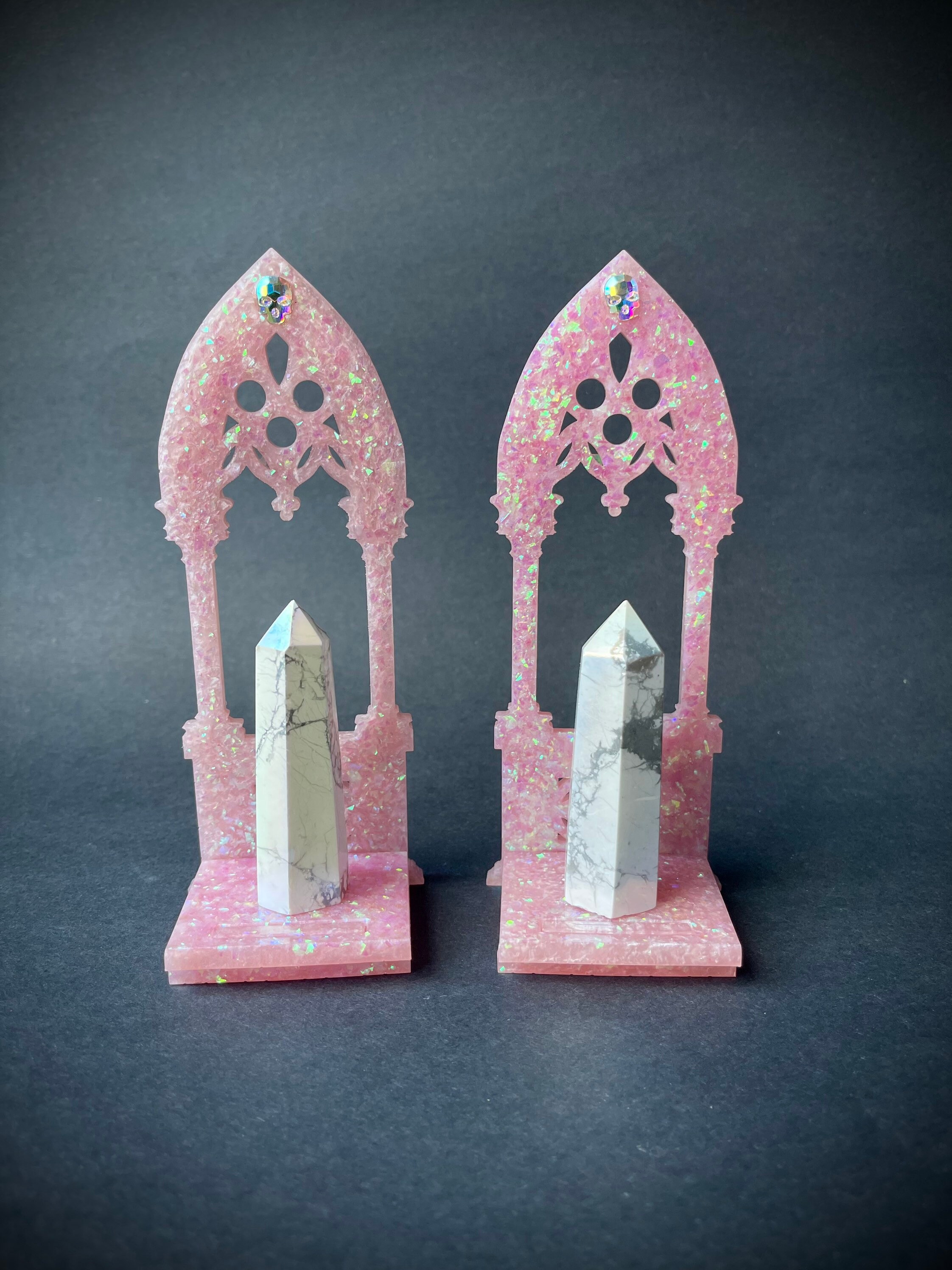 Crystal Stand Gothic Angel Aura Howlite Obelisk Point Included Witch ...