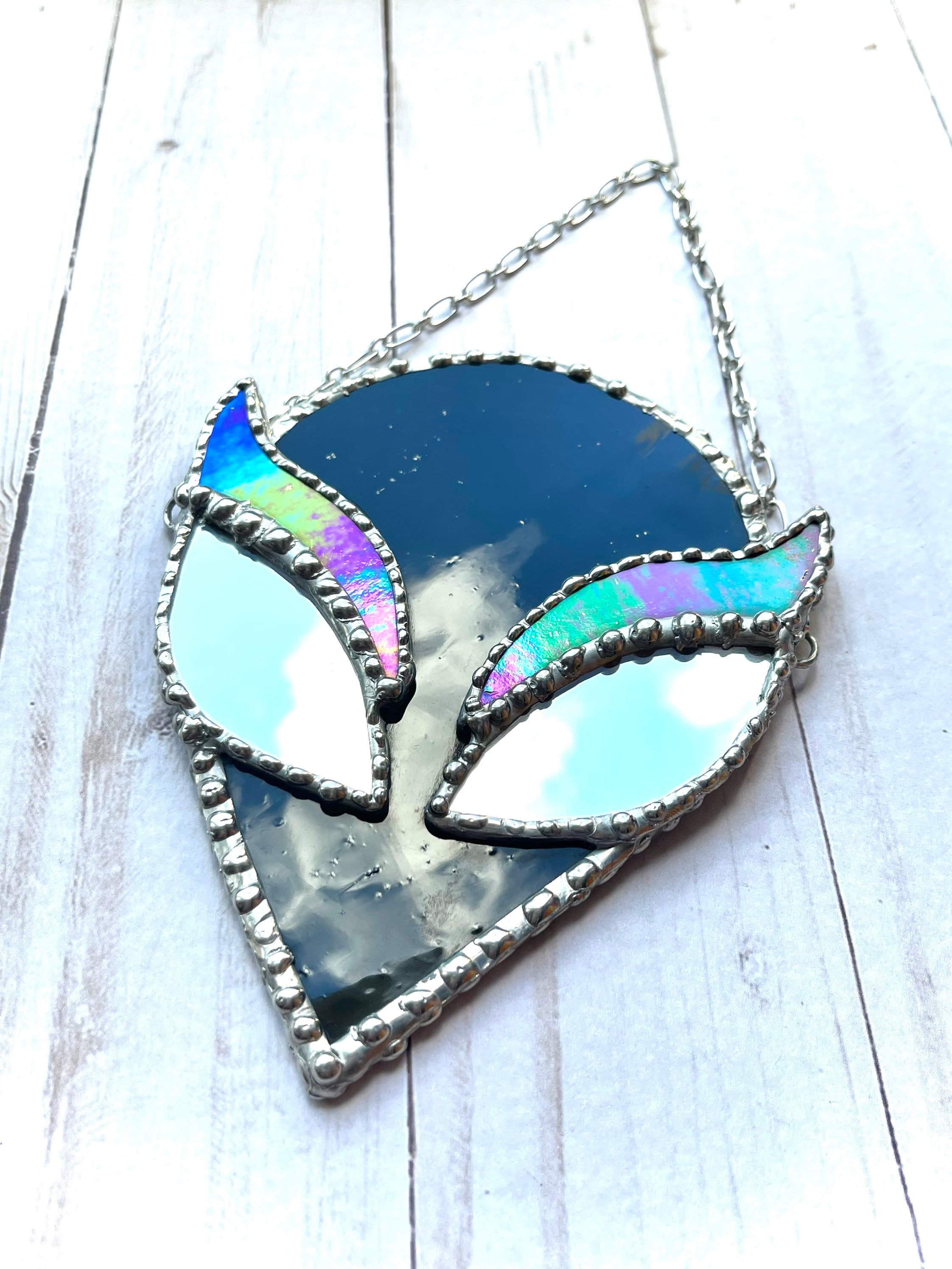 Alien Head Glass Art Stained Glass Wall Decor Sci Fi Gifts - Etsy