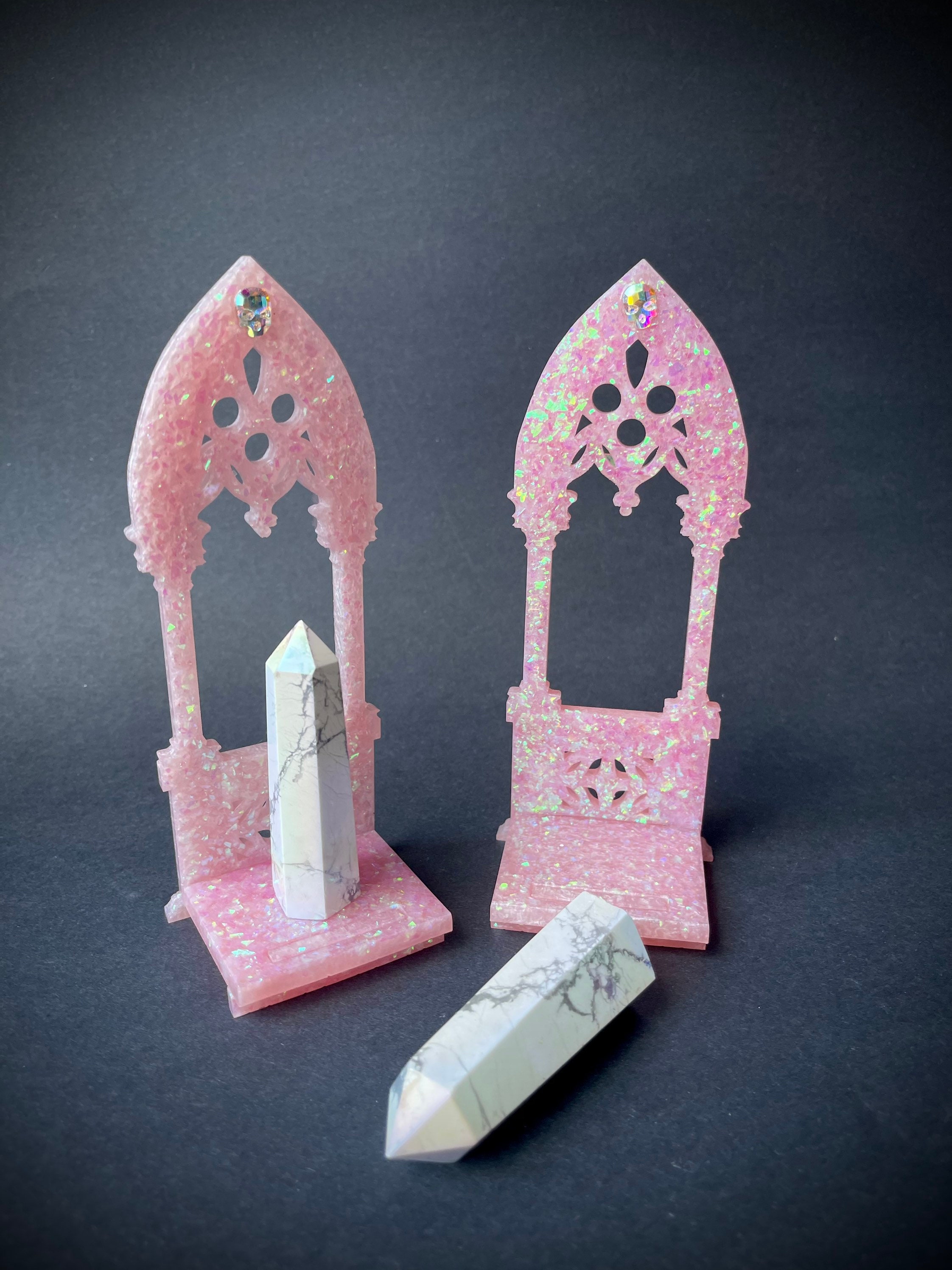 Crystal Stand Gothic Angel Aura Howlite Obelisk Point Included Witch ...