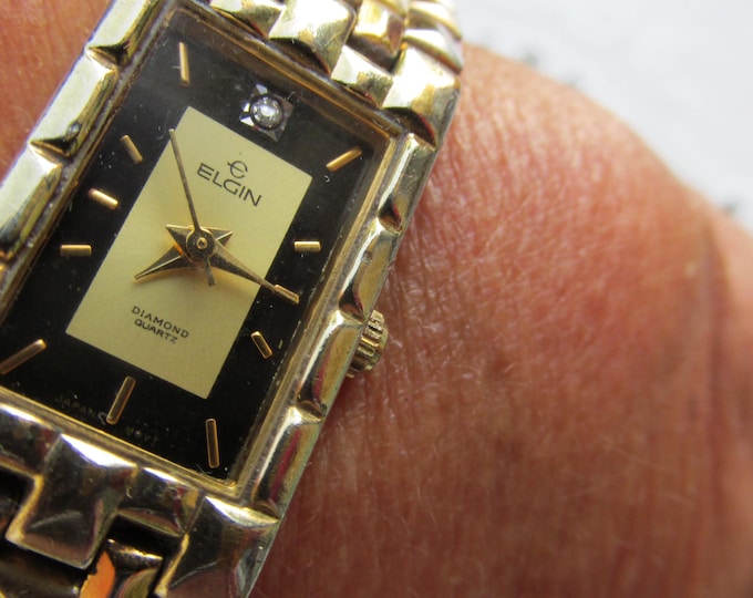 Elgin Unisex Gold Diamond Quartz - Etsy