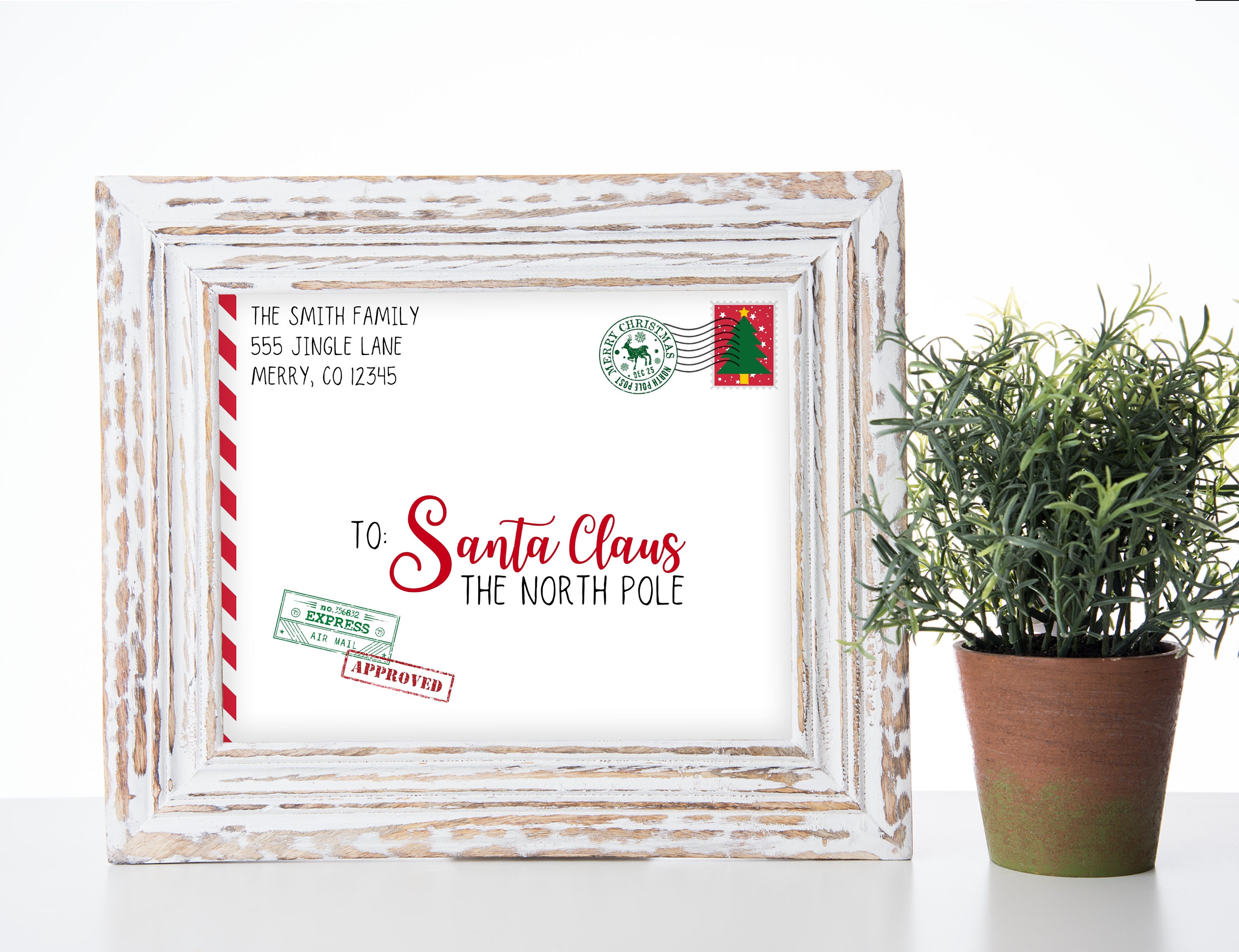 Santa Letter Christmas Decor Art Print | Christmas Printable Sign ...