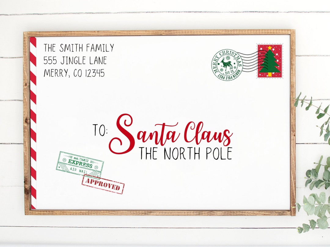 Santa Letter Christmas Decor Art Print | Christmas Printable Sign ...