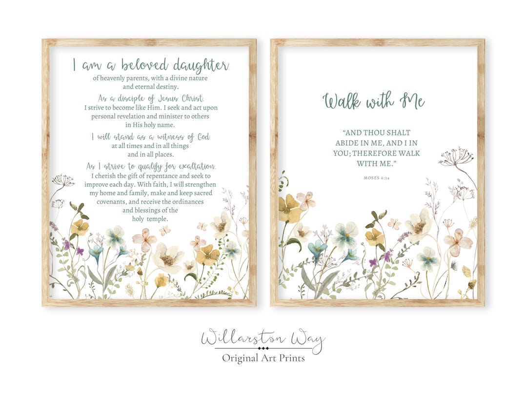 2026 LDS Youth Theme Walk With Me Art Print Set. Young Women ...
