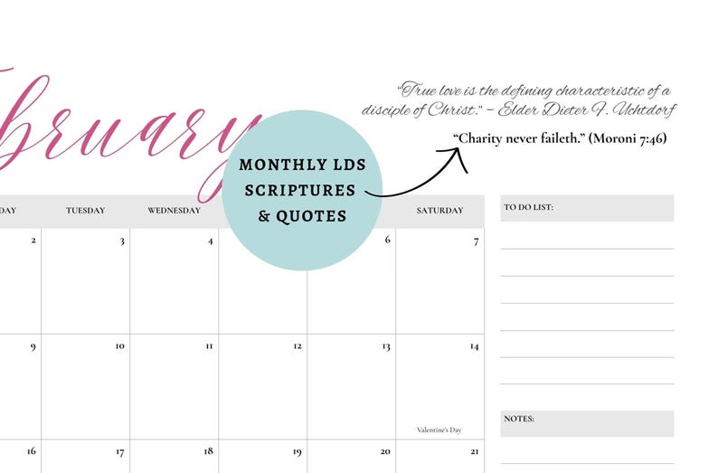 2026 LDS Christ-centered Calendar. Christian Jesus Watercolor Art ...