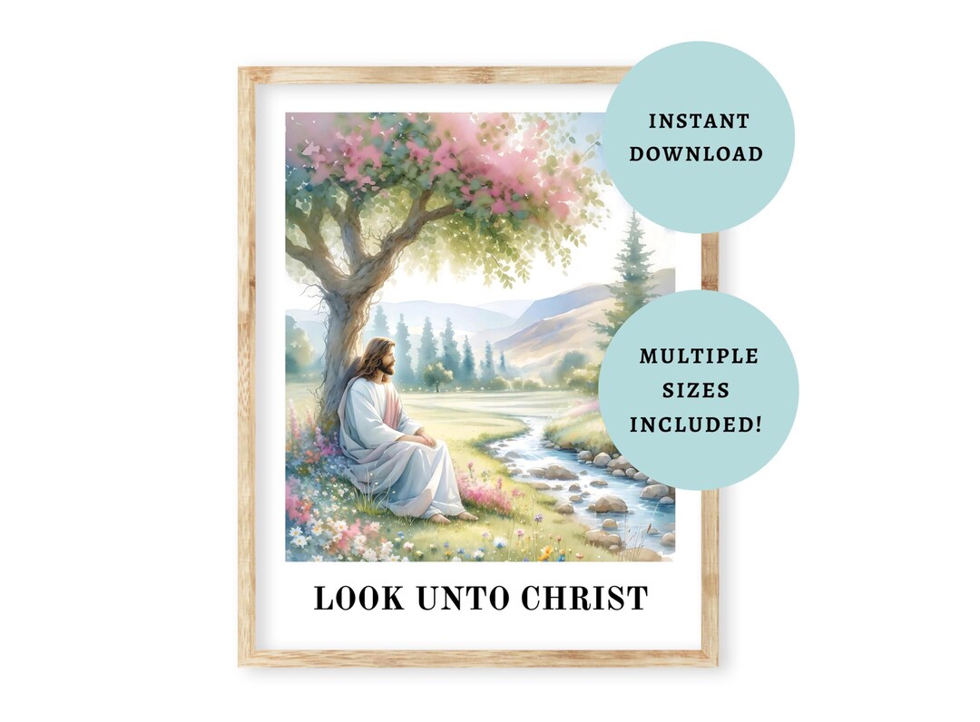 2025 Youth Theme Poster. Look Unto Christ Art Print. LDS Picture of ...