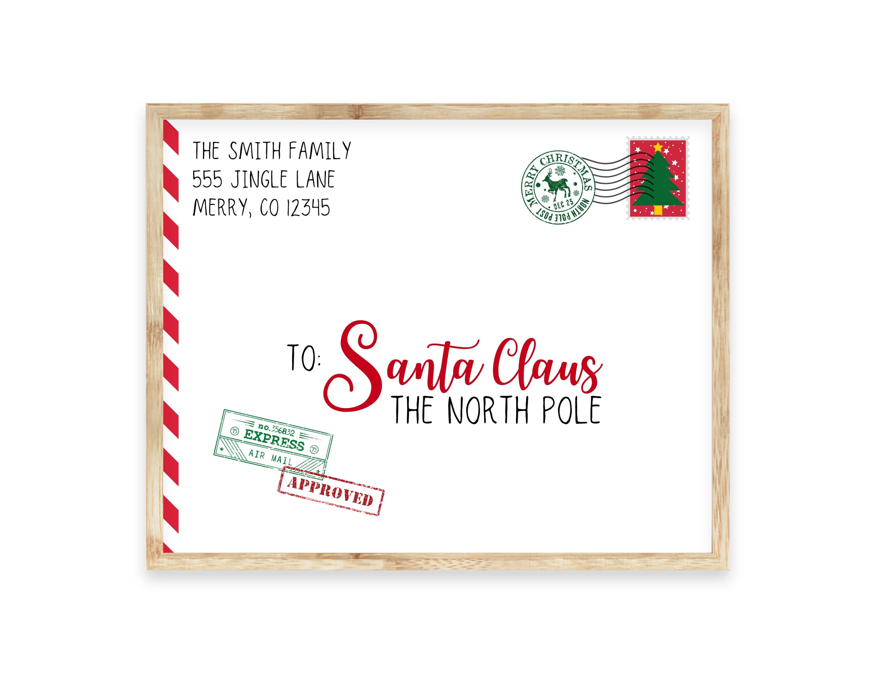 Santa Letter Christmas Decor Art Print | Christmas Printable Sign ...