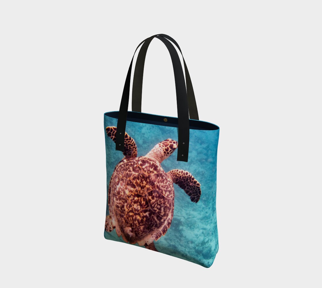 Ocean Theme Tote, Sea Turtle Bag, Canvas Bag, Fine Art Bag, Yoga Bag ...