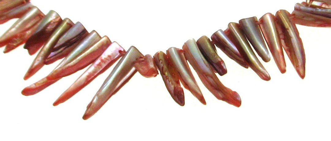 Red Shell Stick Beads , Natural Shell Beads, Shell Beads, Stick Beads ...