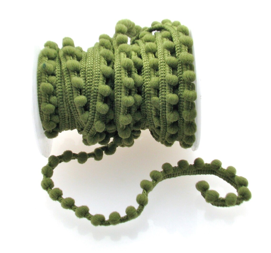 10mm Green Pom Pom Lace Cord Sold per Metre Olive Green Pom - Etsy