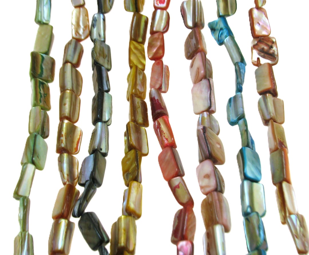 Natural Dyed Shell Beads Irregular Shape 8x15mm , Natural Sea Shell Bar ...