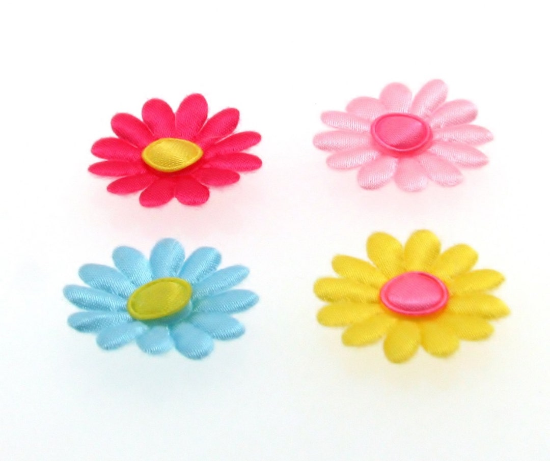 Satin Flowers, Flower Patches, Glue on Flower Patches, Cute Flower ...