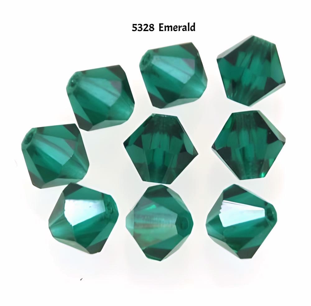 Swarovski 5301 / 5328 Bicone Beads in Shades of Green. Sizes 4, 6 & 8mm ...
