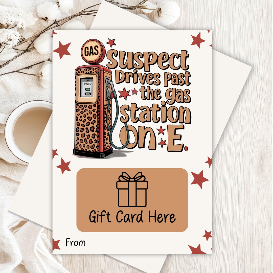 Instant Digital Download Printable 5x7 Gas Gift Card Holder. Thank You ...