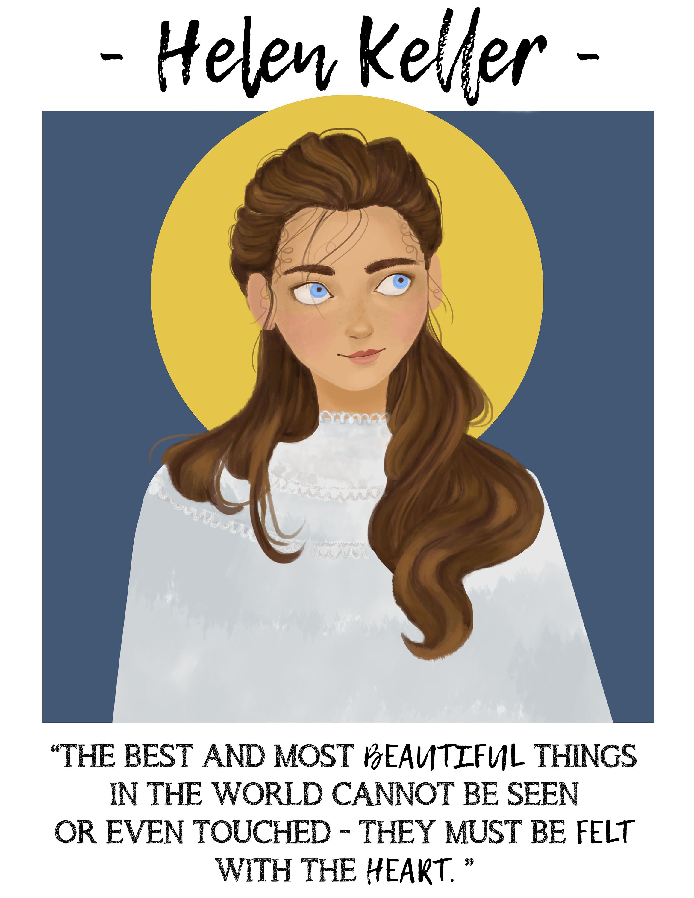 Helen Keller MIGHTY WOMEN Art Print / Feminism Icon / Powerful | Etsy