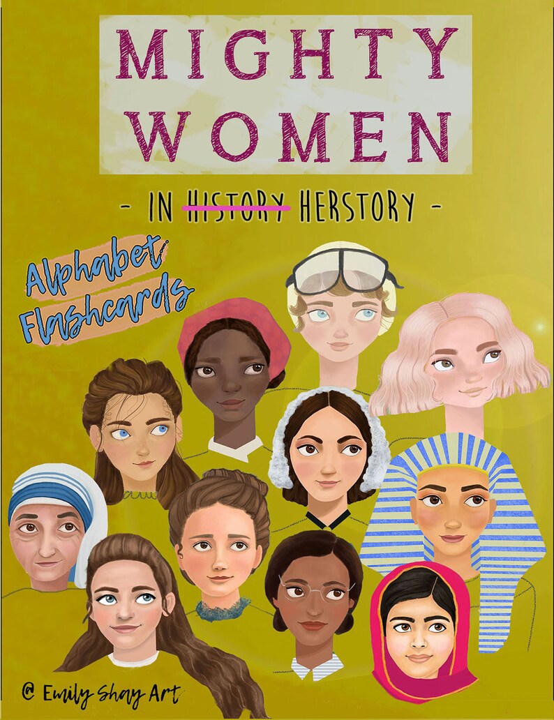 Alphabet Mighty Woman Flashcards / Women in History / Shero | Etsy