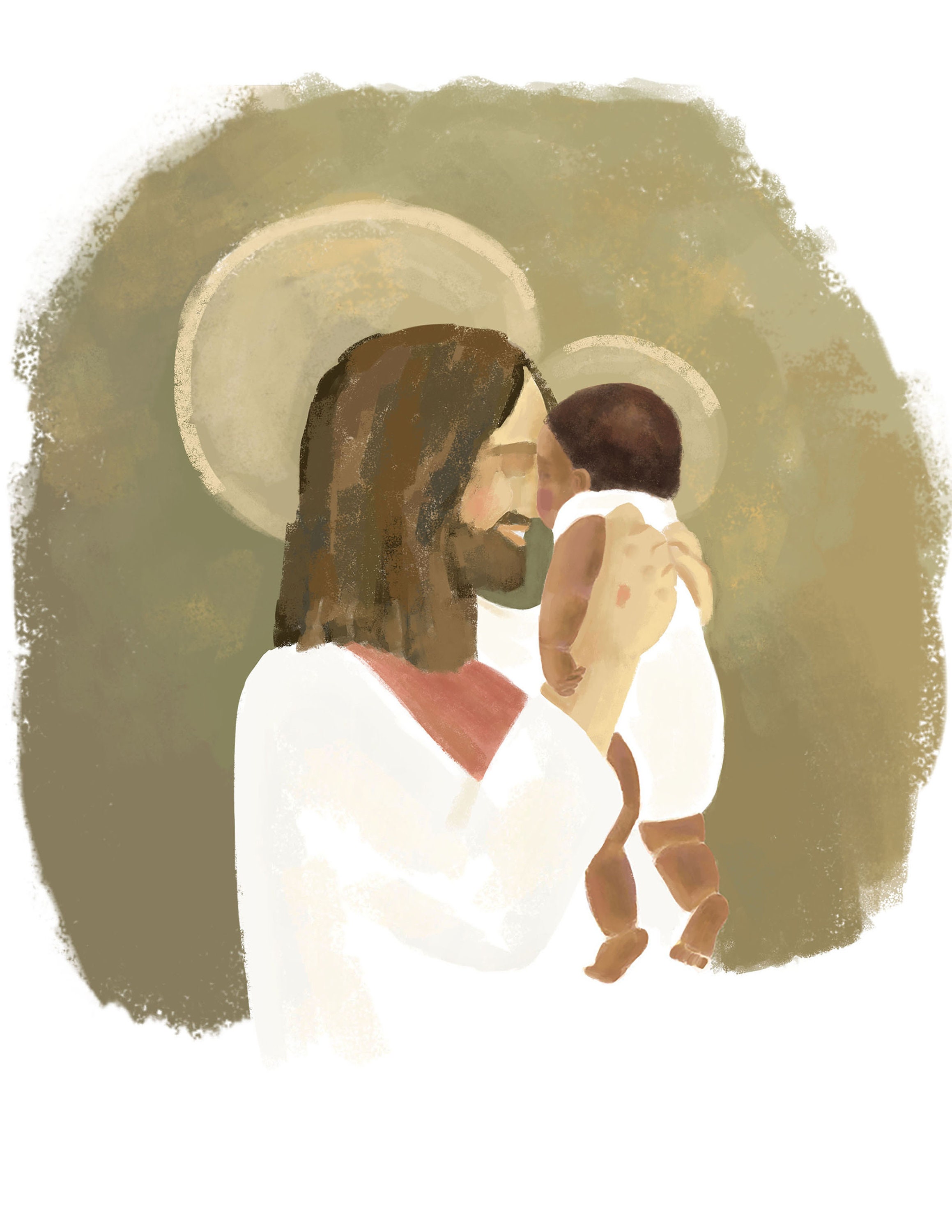 Lds Art Savior With Children