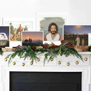 Mary Joseph and Donkey Christmas Nativity Art Print Set / Jesus Christ ...