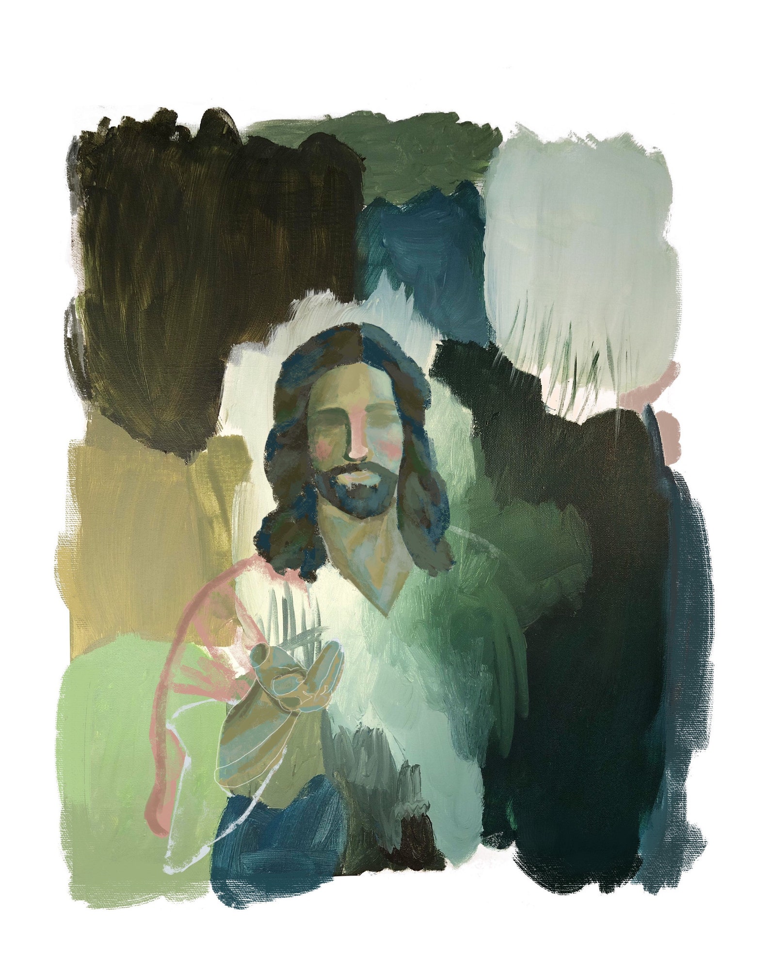 Abstract Jesus Modern Art Print / Religious Expressionism / - Etsy