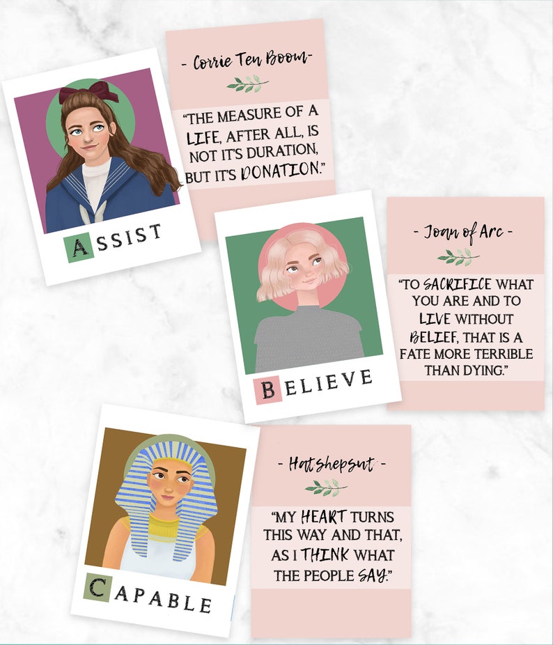 Alphabet Mighty Woman Flashcards / Women in History / Shero | Etsy