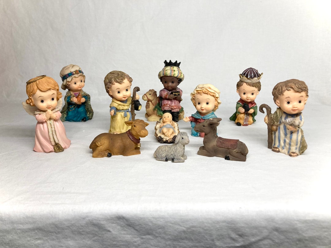 Vintage Holiday Time 11 Piece Children Nativity Set - Etsy