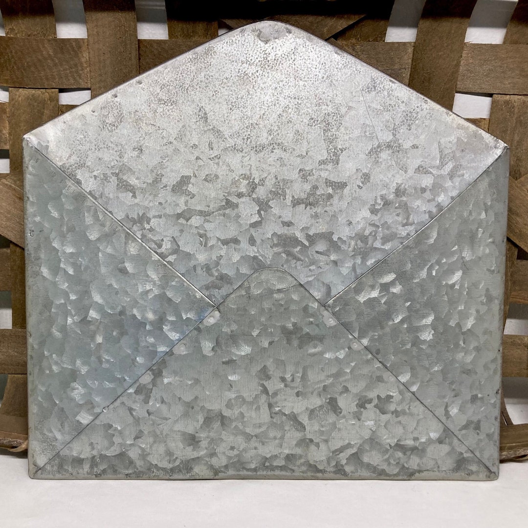 Galvanized Metal Envelope Wall Decor - Etsy